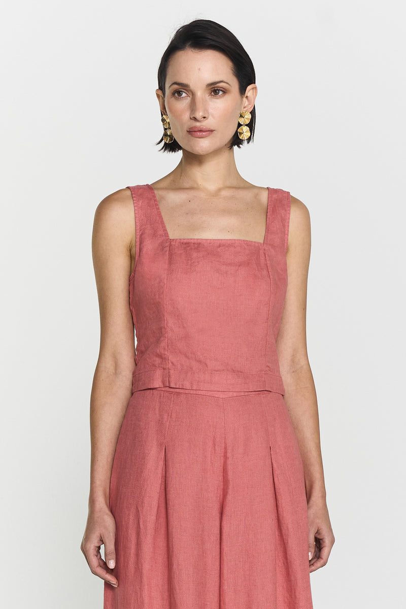 Hedi Linen Top, Blush – Scandi Select