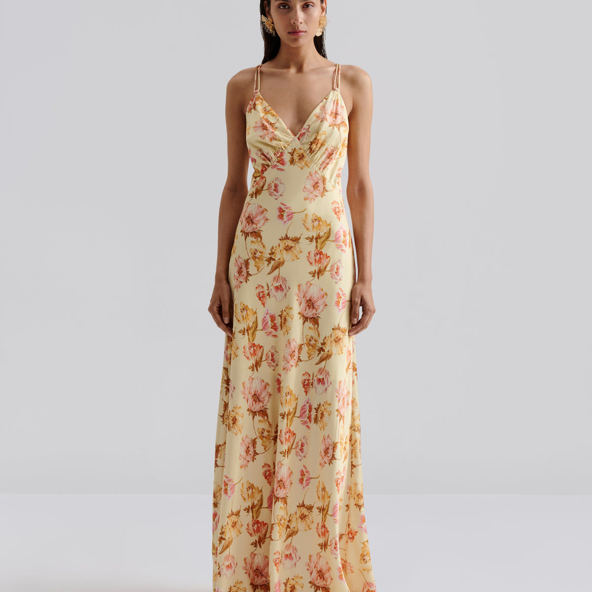 Cornelia Maxi Dress, Lemon Peony – Scandi Select